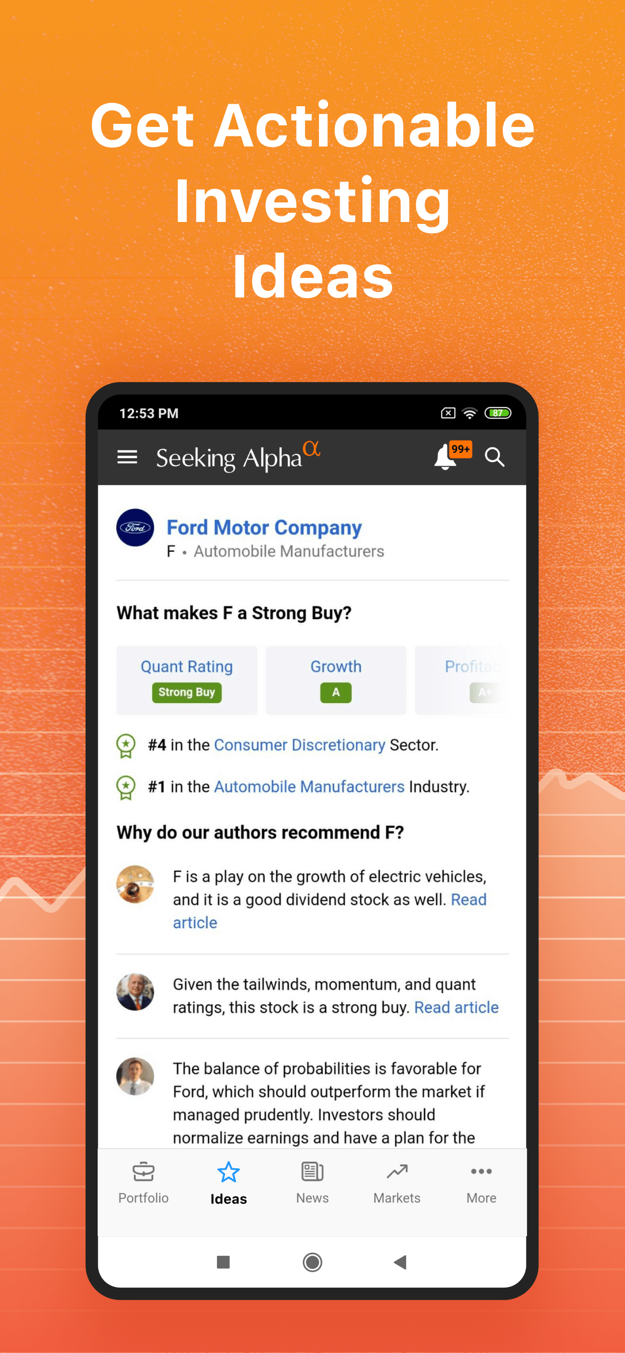 Seeking Alpha: News & Analysis for Android - Good e-Reader Android App store